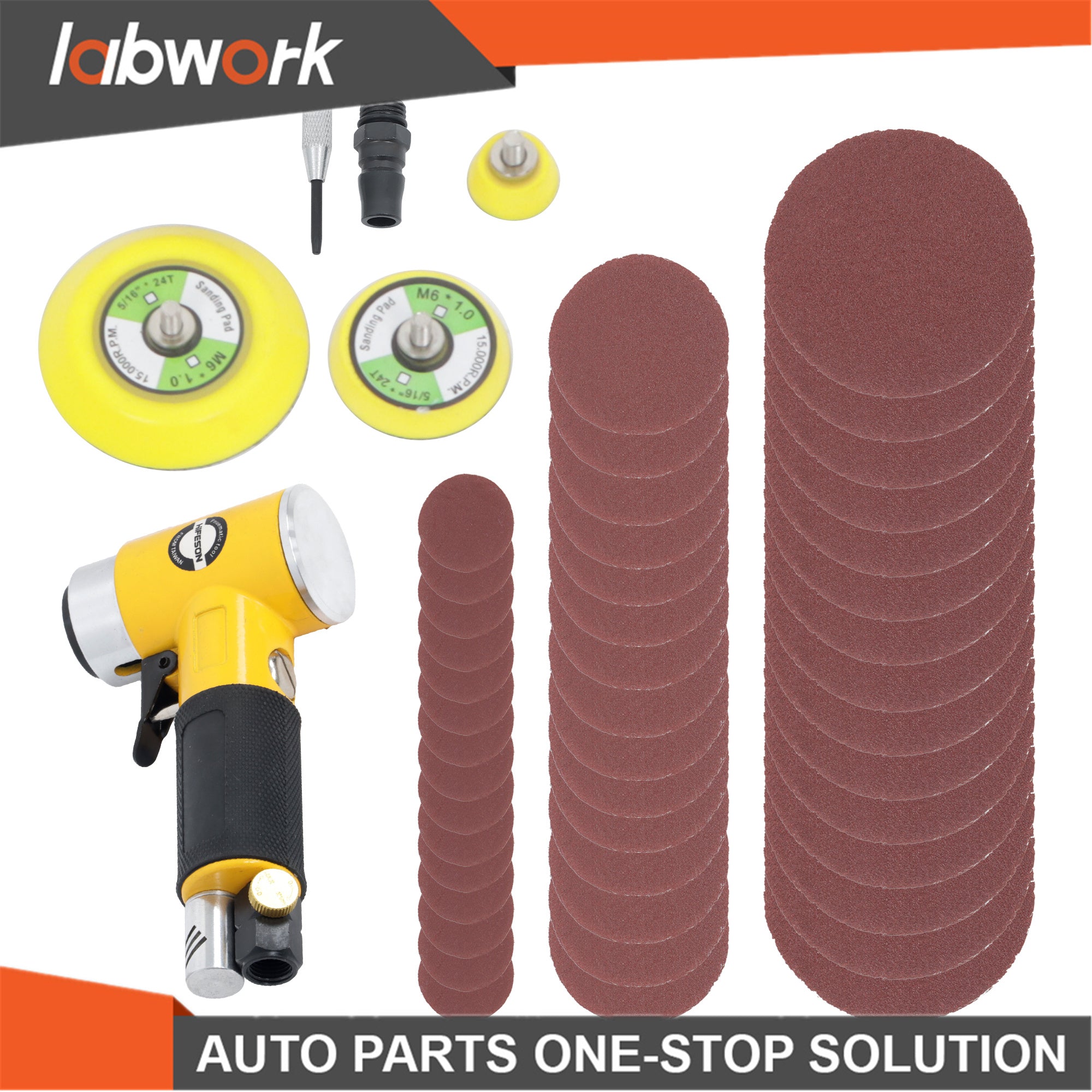 Labwork 1/2/3 Inch Small Orbital Sander Eccentric Air Sander For Auto ...