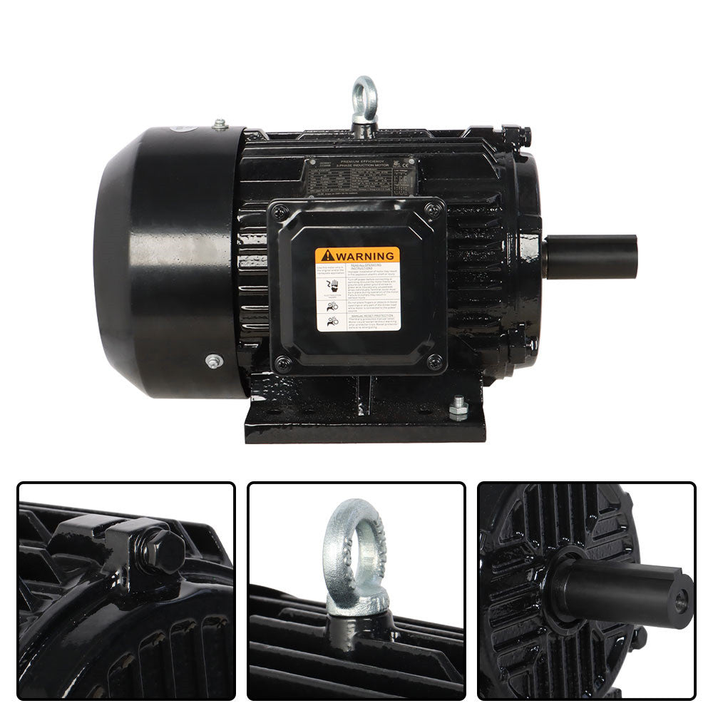 5HP 3 Phase Electric Motor 1800 RPM 184T Frame TEFC 230/460 Volt Sever ...