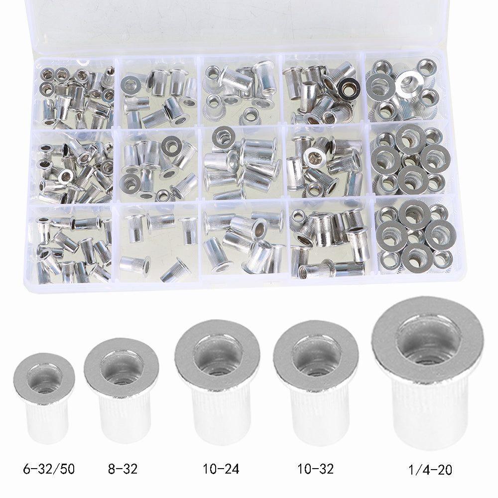 Metric Aluminum Rivet Nut Kit Rivnut Nutsert Standard Inch SAE Imperia ...