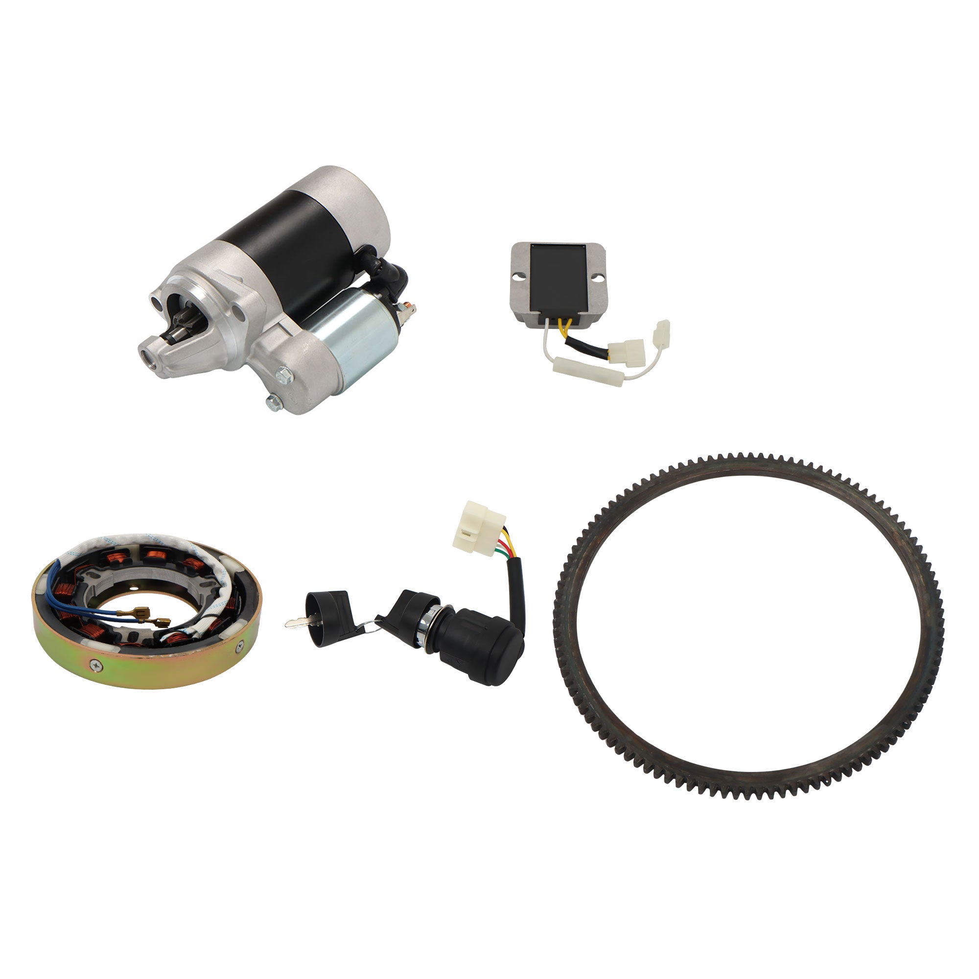 186F 186FA L100 Diesel Engine Starter Kit w/ Flywheel Rectifier Switch ...