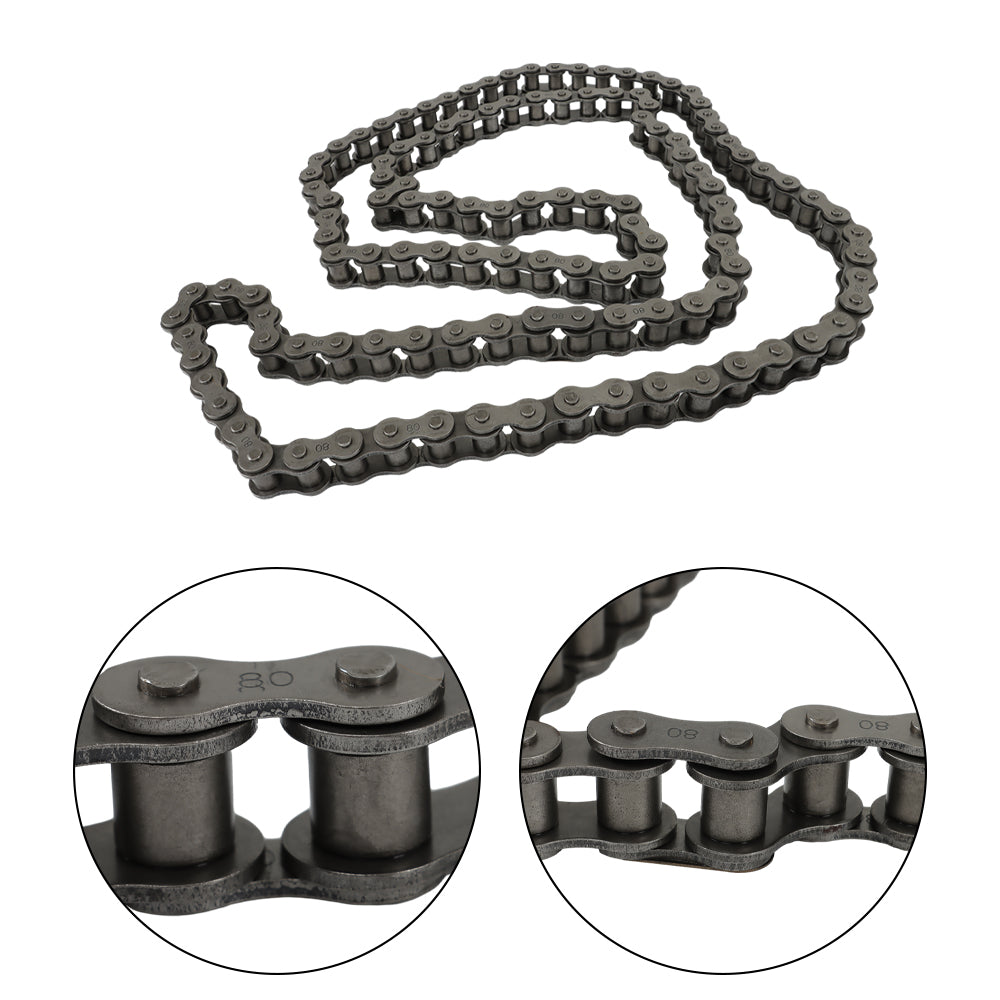 #80 Carbon steel Roller Chain x 10 ft and Free Connecting Links 1 conn ...