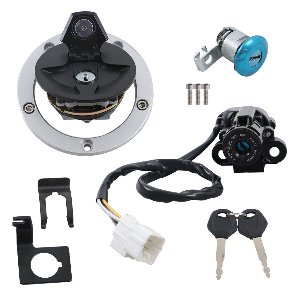Ignition Switch Fuel Gas Cap Lock Set For Kawasaki Ninja 1000 ZX6R ZX1 ...