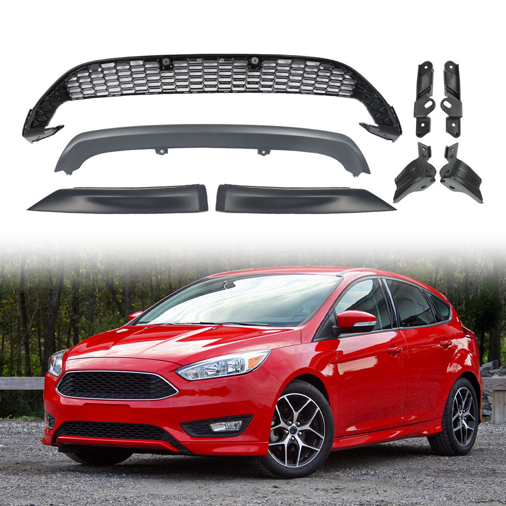 Honeycomb Mesh Lower Bumper Grill & 3pc Front Lips for Ford Focus 201 ...