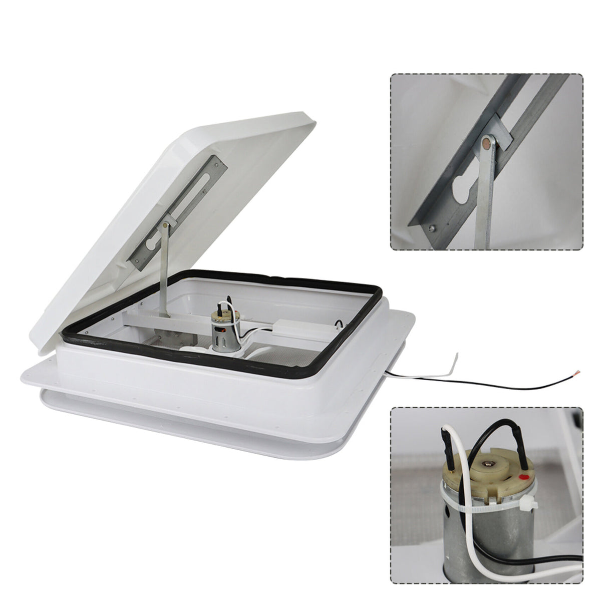 labwork Remote Control RV Roof Ventilation Reversible Fan - White wit ...