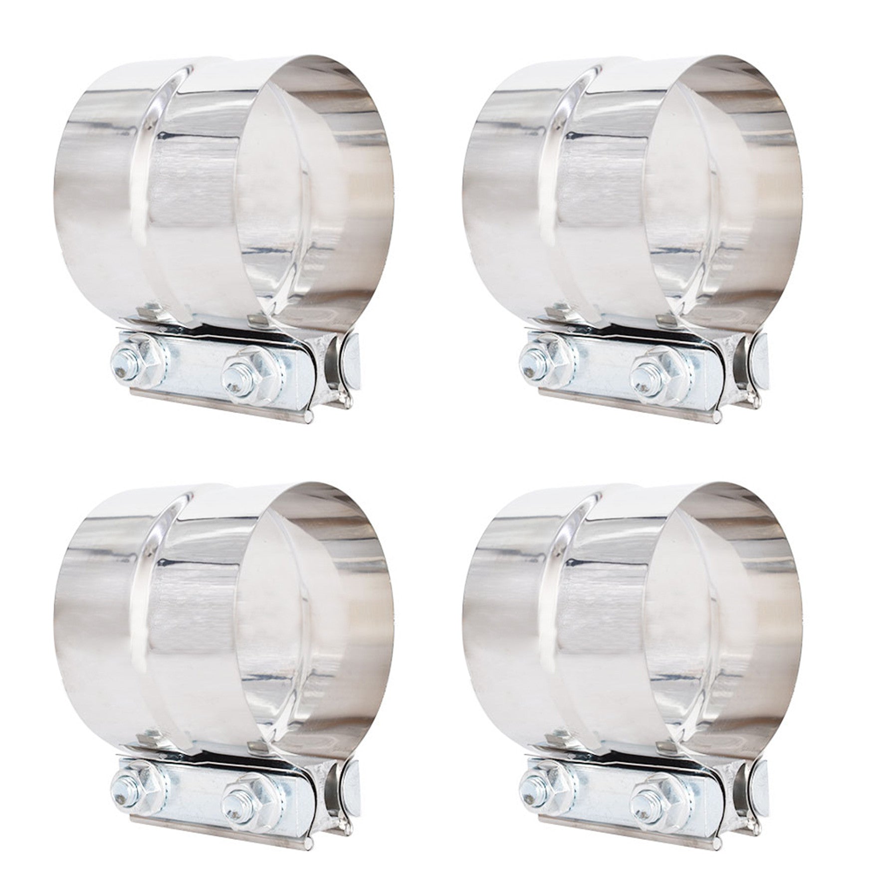 3" Stainless Exhaust Clamp Step Clamps Lap Joint for Catback Muffler P ...