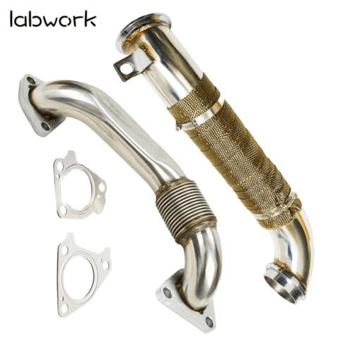 For LB7 LLY LBZ LMM LML 6.6L Duramax Passenger Side Up-pipe + 3" Turb ...